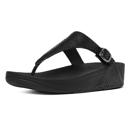 FitFlop The Skinny Leather Snake Black | Onlybrands
