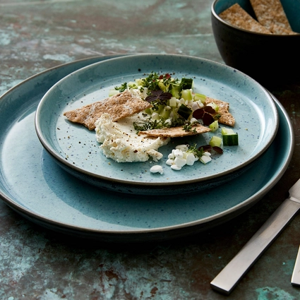 Teller Bitz Gastro Grey Light Blue 27 cm (6er Set) | Kochexperte