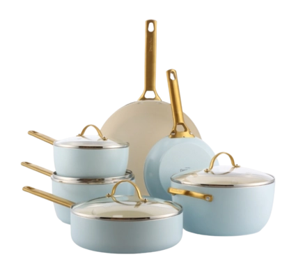 Pan Set GreenPan Padova Light Blue With Ceramic Non-Stick Coating (10 ...