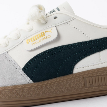 Sneaker PUMA Palermo Lth Unisex Warm White / Green Terrain | Sneaker ...