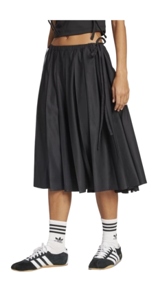 Rok Adidas Women Ribbon Pleated Maxi Black | Sneaker District