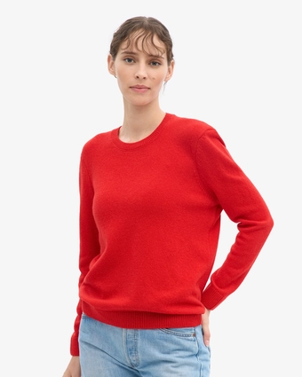 Jumper Colorful Standard Women Classic Merino Wool Crew Red Tangerine ...
