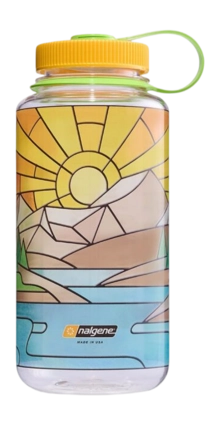 Waterfles Nalgene Wide Mouth 1000ml Clear Stained Glass River ...