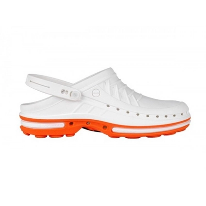 Medizinische Clogs Wock Clog Steri-Tech Weiß Orange | Clogsexperte