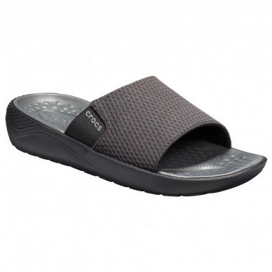 Slipper Crocs Men LiteRide Mesh Slide Black Slate Grey | Etrias.nl