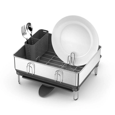 Afdruiprek simplehuman Compact Grijs RVS | Kookexpert