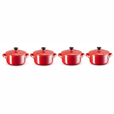 Ensemble de Mini Casseroles Le Creuset Faïence Metallic Rouge Cerise (4 ...