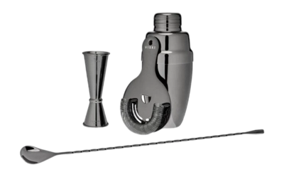 Cocktailset Viski Mixologist Gunmetal (4-teilig) | Kochexperte