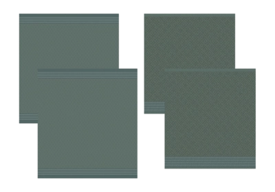Combi Set DDDDD Akira Green 2 Kitchen Towels + 2 Tea Towels | Cookwarestore