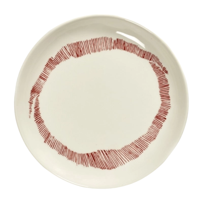 Dessert Plate Serax XS Feast White Stripes Red 16 cm | Cookwarestore
