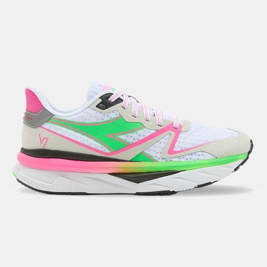 Diadora Women Atomo V7000 White Green Fluo Pink Fluo | Etrias.nl