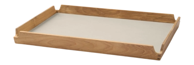 Lind DNA Square M Airy Dienblad Oyster White / Teak Nupo | fonQ.nl