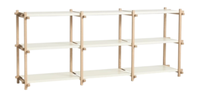 Kast HAY Woody Shelving Soaped Oak Frame 2.0 Almond White Steel Shelves ...
