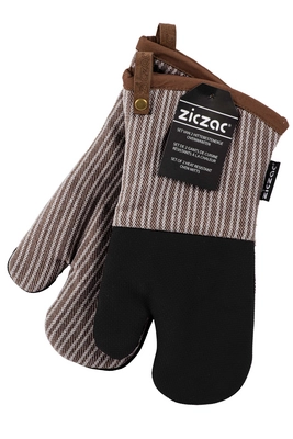 Ovenwant Ziczac Venton Dark Taupe (Set van 2) | Kookexpert
