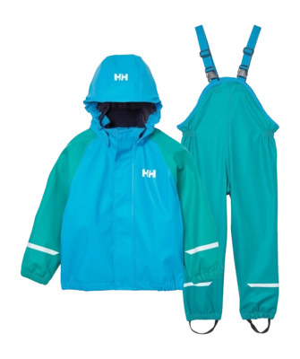 Regenpak Helly Hansen Kids Bergen Fleece PU Rainset 2.0 Signal Green ...