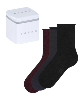 Sokken Falke Women Happy Box Red Grey Black (3-Pack) | Outdoorsupply
