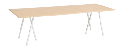 Tafel HAY Loop Stand White Powder Coated Steel Frame Clear Lacquered ...