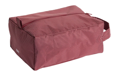 Toilettas HAY Grid Wash Bag Small Burgundy | Badkamerstore