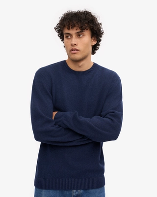 Jumper Colorful Standard Men Classic Merino Wool Crew Marine Blue ...