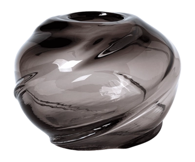 Vase Ferm Living Water Swirl Round Smoked Grey | Cuisineetcocotte