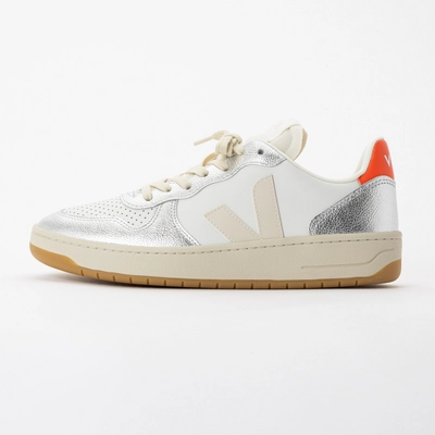 Veja Women V-10 Prime Leather White Pierre Silver | Sneaker District