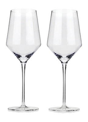 White Wine Glass Viski Angled Crystal 384 ml (Set of 2) | Cookwarestore