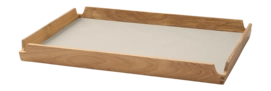 Lind DNA Square M Airy Dienblad Oyster White / Teak Nupo | fonQ.nl