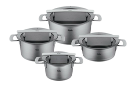 Pan Set Fissler Phi Collection with Glass Lids (4-piece) | Cookwarestore